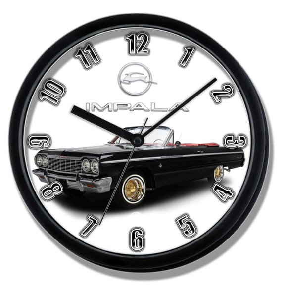 Clock | Wall Decor | 964 Chevrolet Impala Lowrider Black Convertible ...